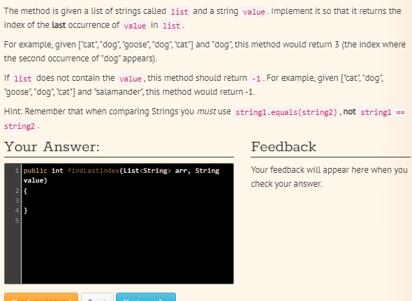  Solved The Method Is Given A List Of Strings Called Lis