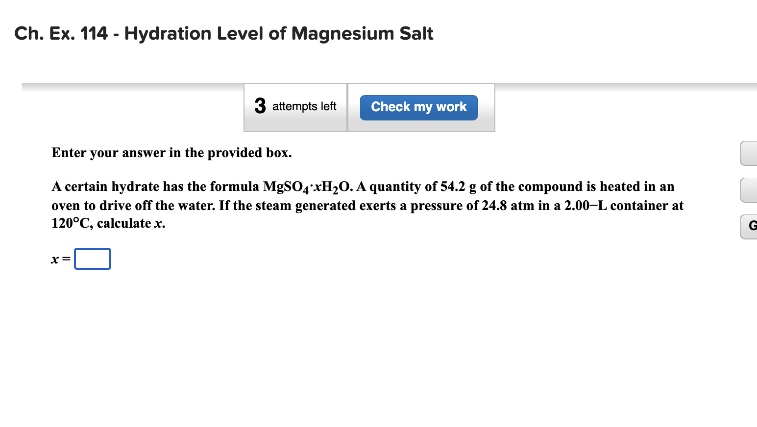 Solved Ch. Ex. 114 - Hydration Level of Magnesium Salt Enter | Chegg.com