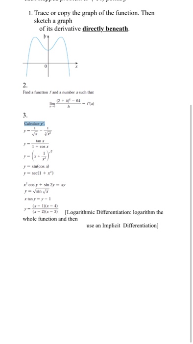 Solved Trace or copy the graph of the function. Then sketch | Chegg.com