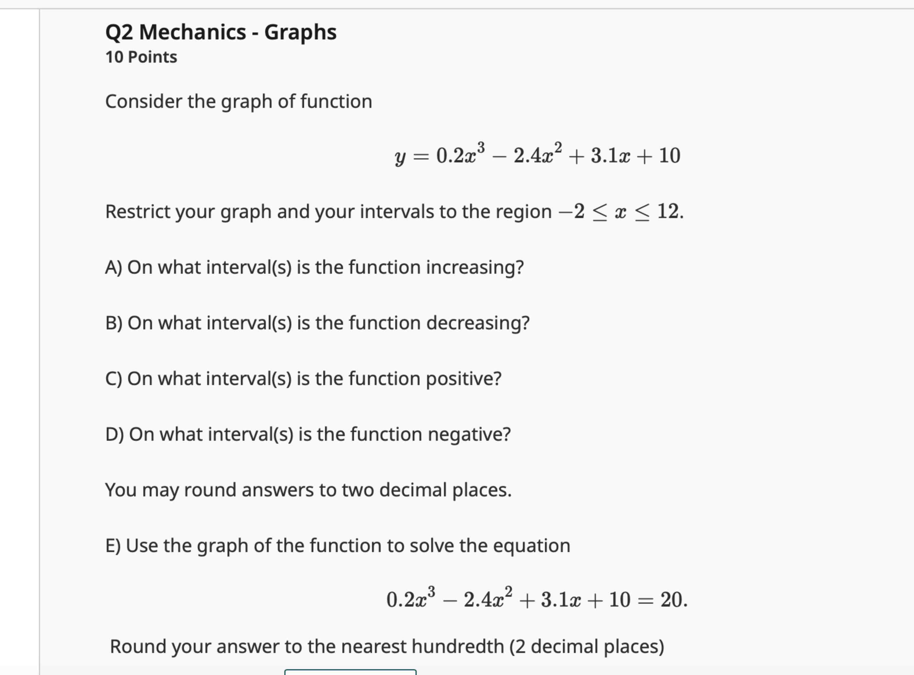 Solved Q2 Mechanics - Graphs\\n10 Points\\nConsider the | Chegg.com