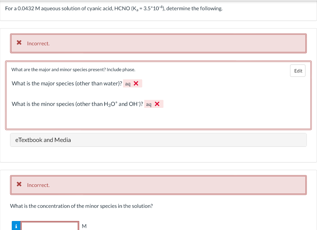 Solved For a 0.0432M aqueous solution of cyanic acid, | Chegg.com