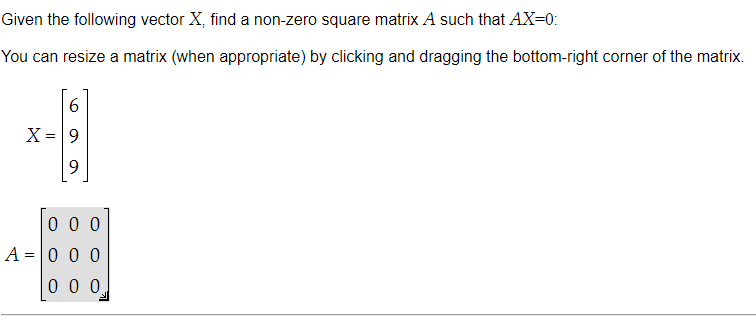 Solved Given the following vector X, find a non-zero square | Chegg.com
