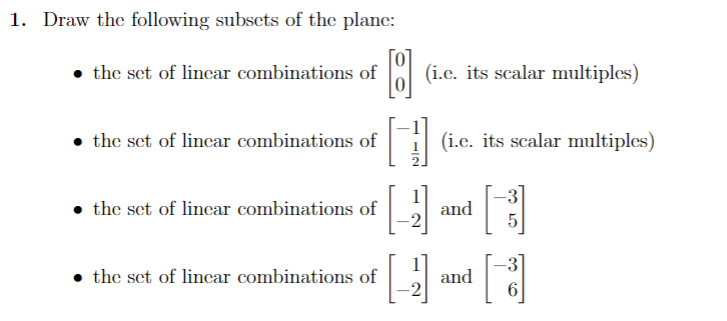 Solved 1. Draw the following subsets of the plane: • the set | Chegg.com