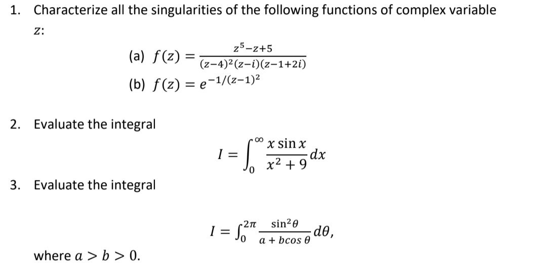 Solved 1. Characterize all the singularities of the | Chegg.com