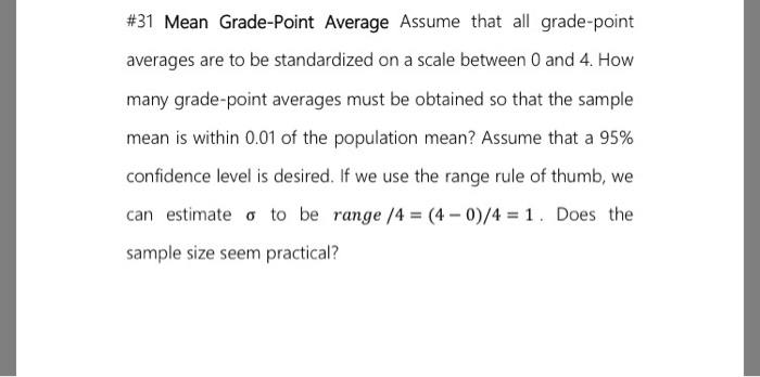 Solved #31 Mean Grade-Point Average Assume that all | Chegg.com