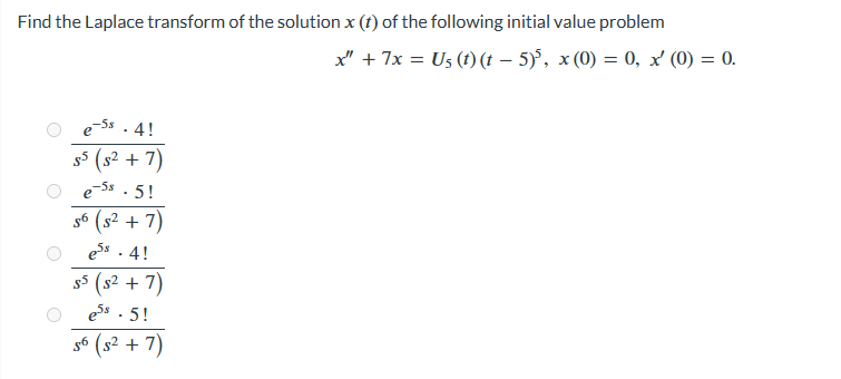 Solved Find the Laplace transform of the solution x(t) of | Chegg.com