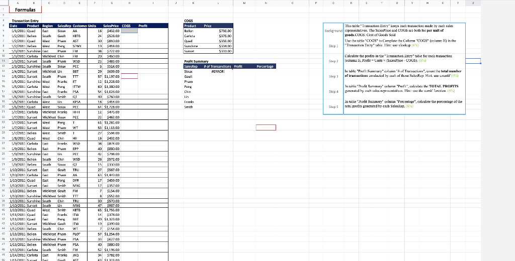 PLEASE ANSWER THE FOLLOWING STEPS IN EXCEL AND | Chegg.com