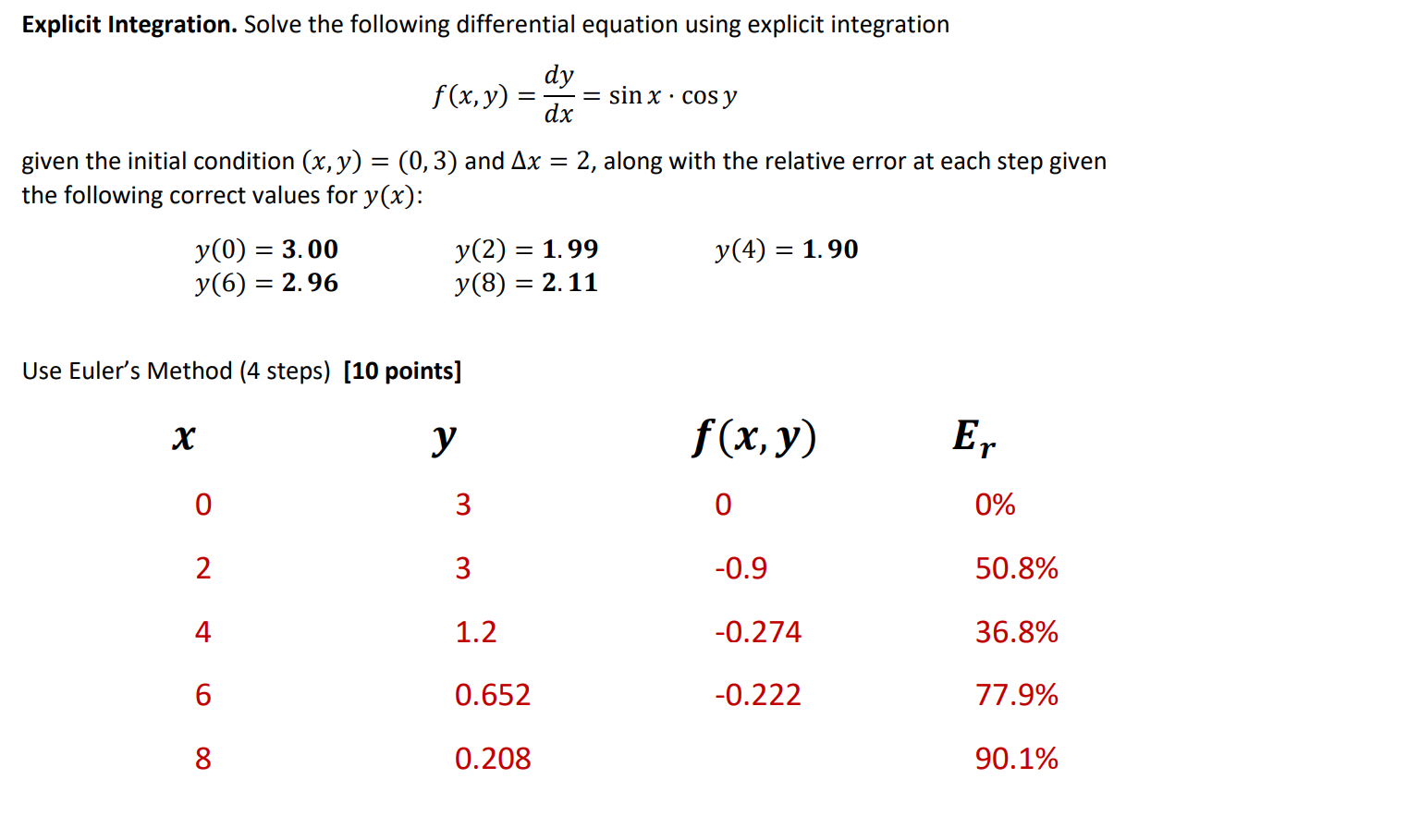 Solved Explicit Integration. Solve the following | Chegg.com