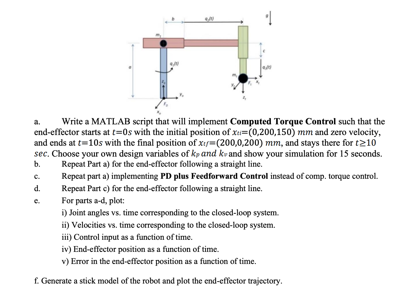 Solved Consider the three-DOF arm in the figure below. In | Chegg.com
