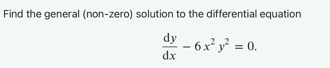 Solved Find The General Non Zero solution To The