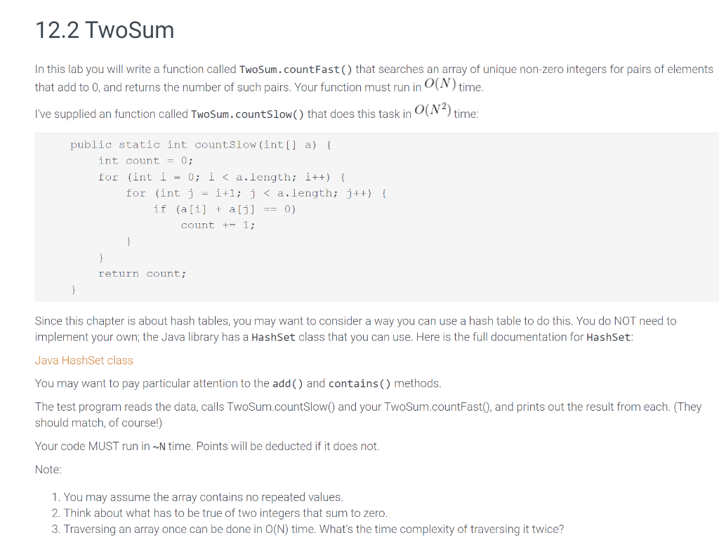 Solved import java.util.HashSet; public class TwoSum { | Chegg.com