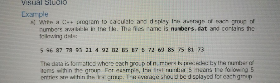 Solved Visual Studio Example a) Write a C++ program to | Chegg.com
