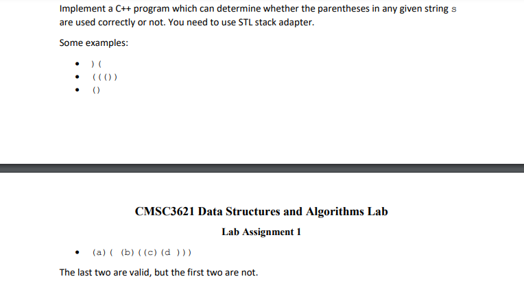 Solved Implement a C++ program which can determine whether | Chegg.com
