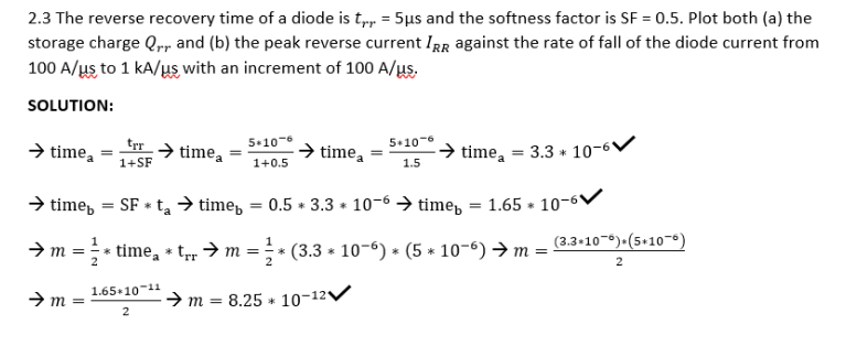 Solved 2.3 The reverse recovery time of a diode is trr = 5us | Chegg.com