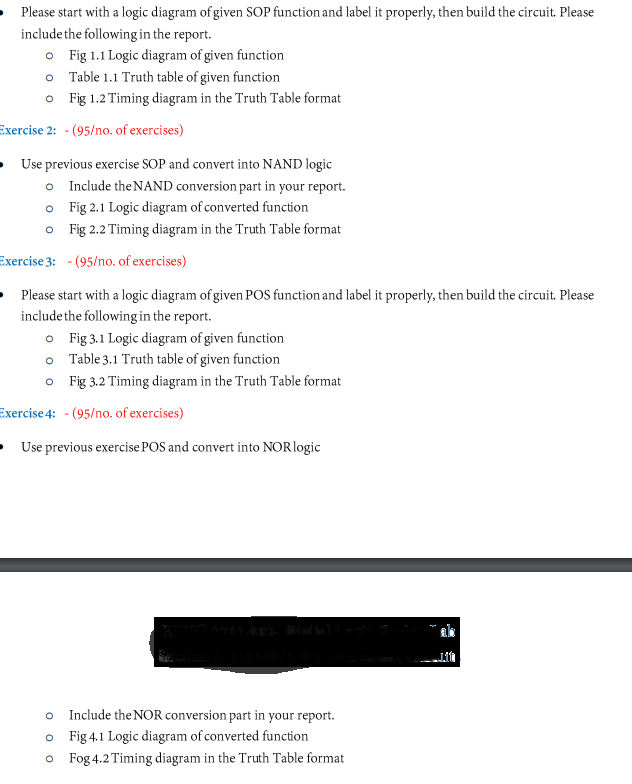 For each task, include in your report the logic | Chegg.com