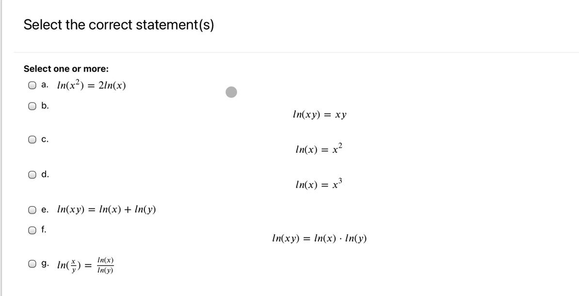Solved Select The Correct Statement S Select One Or More O