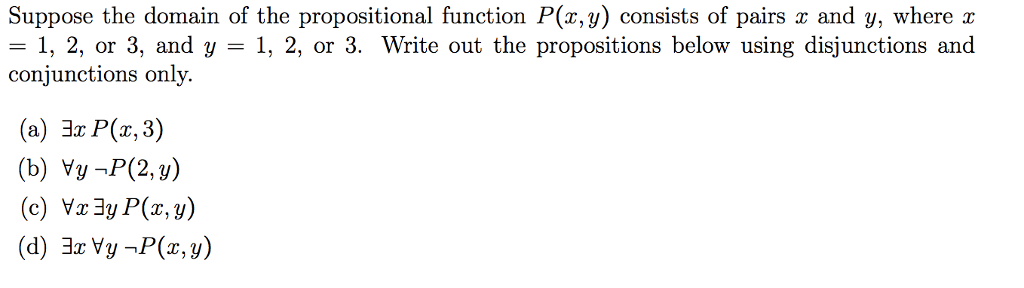 Solved Suppose the domain of the propositional function P(x, | Chegg.com
