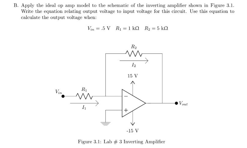 Solved B. Apply the ideal op amp model to the schematic of | Chegg.com