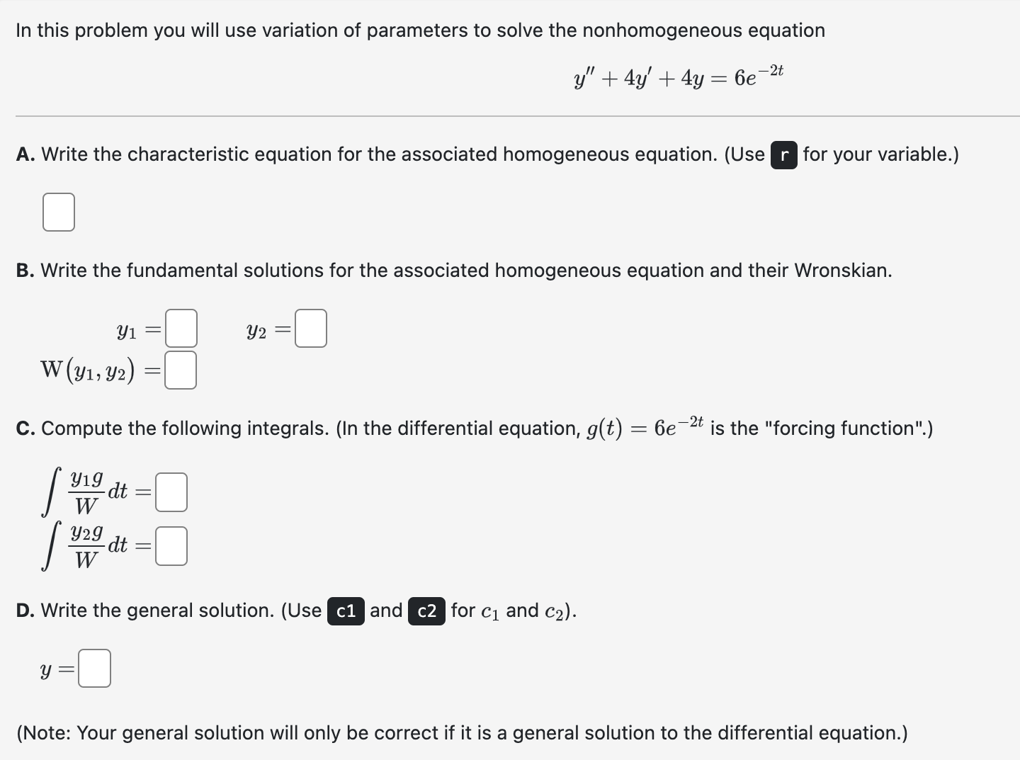 Solved Solve the following differential equation by | Chegg.com