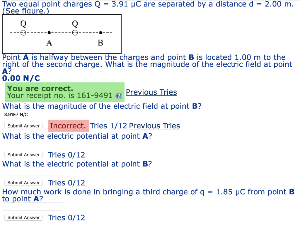 Solved = 3.91 uc are separated by a distance d = 2.00 m. Two | Chegg.com