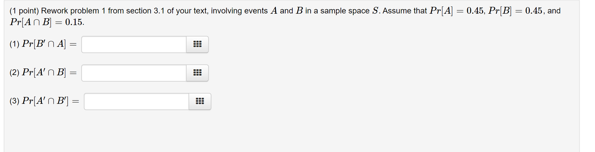 Solved (1 point) Rework problem 1 from section 3.1 of your | Chegg.com