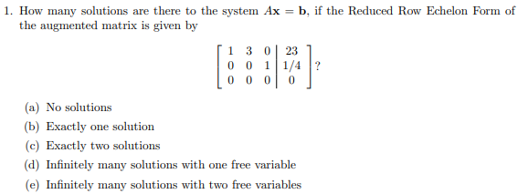 Solved How many solutions are there to the system Ax=b, if | Chegg.com