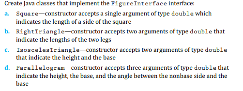 Solved public interface FigureInterface { final double PI | Chegg.com