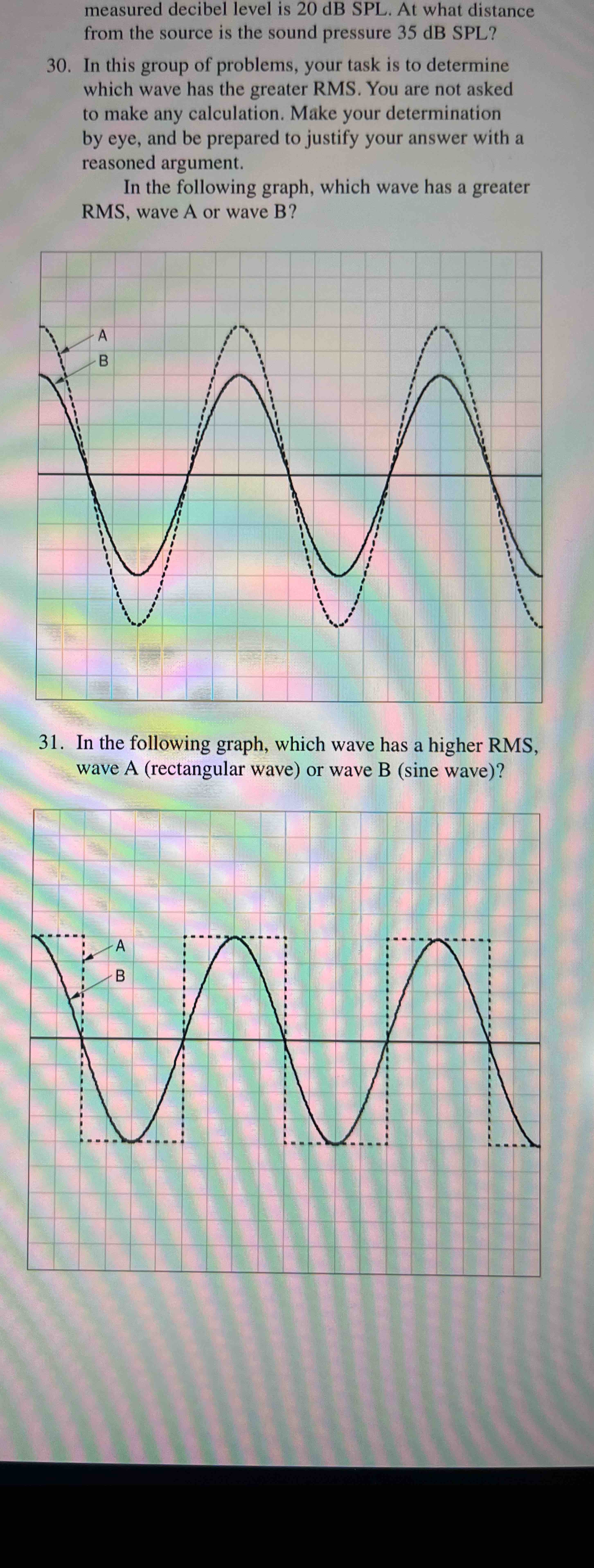 measured decibel level is 20dB ﻿SPL. ﻿At what | Chegg.com