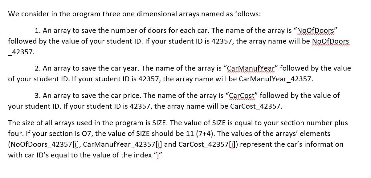Solved We consider in the program three one dimensional | Chegg.com