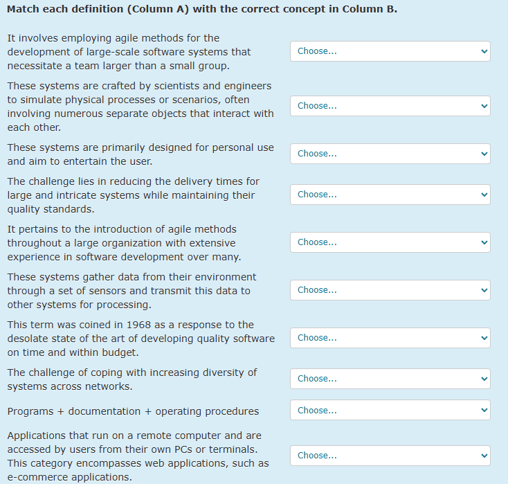 [Solved]: Match each definition (Column A) with the correct