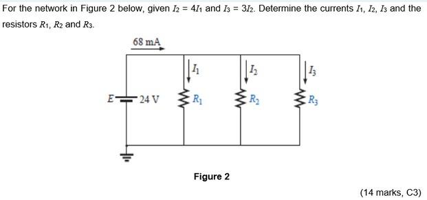 Solved For the network in Figure 2 below, given 12 = 411 and | Chegg.com