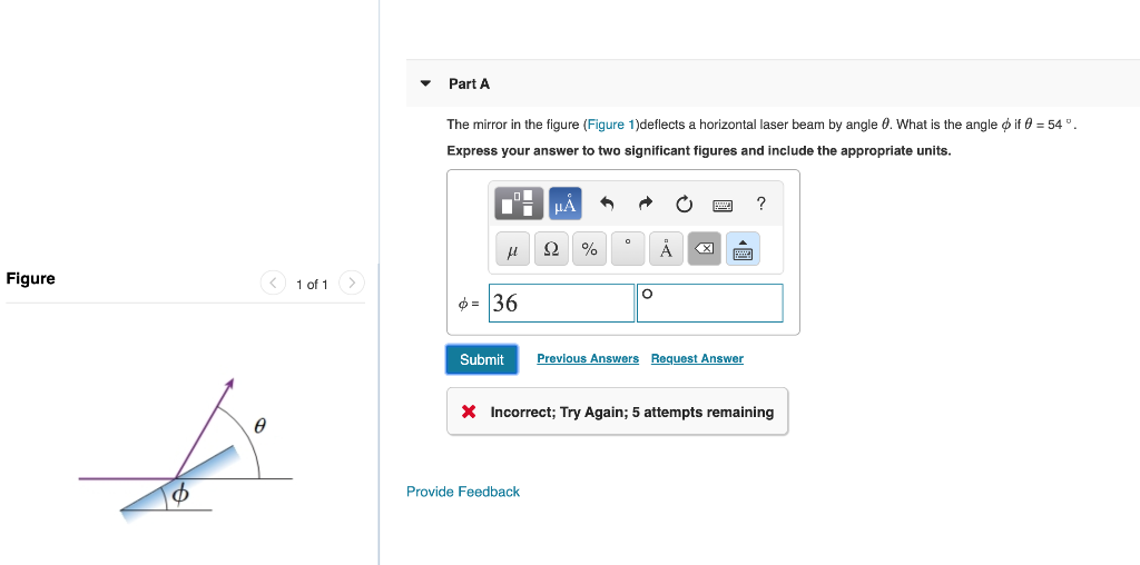 Solved Part A The mirror in the figure (Figure 1)deflects a | Chegg.com