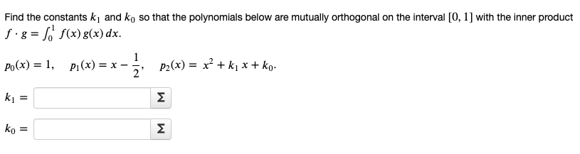 Solved Find the constants k1 and k0 so that the polynomials | Chegg.com