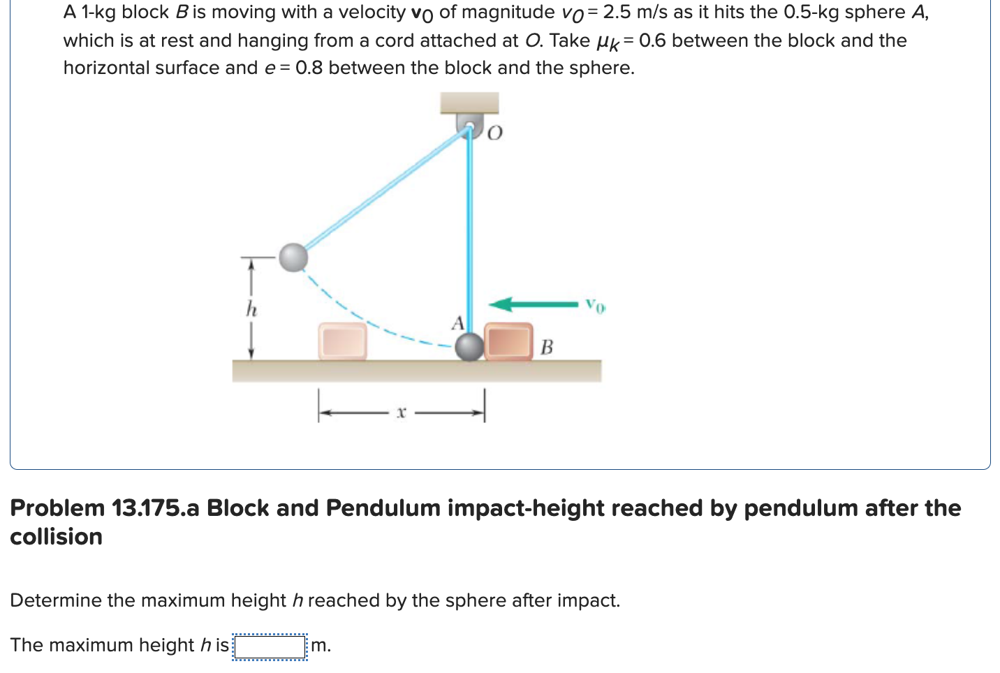 A 1-kg block B is moving with a velocity v0 of | Chegg.com