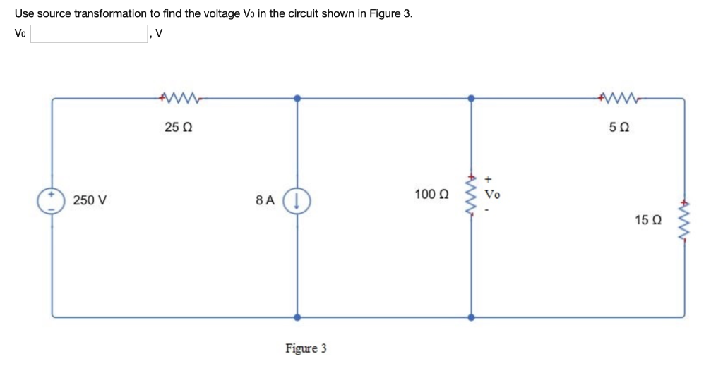 Solved Use source transformation to find the voltage Vo in | Chegg.com