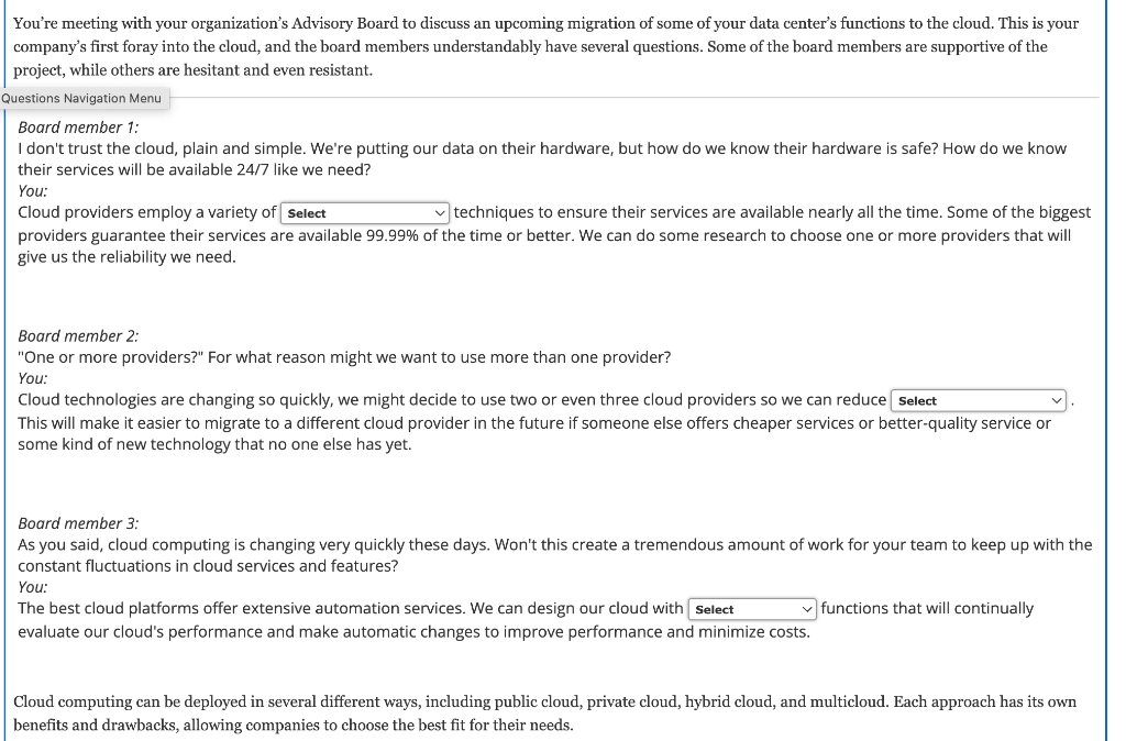 Solved You're meeting with your organization's Advisory | Chegg.com