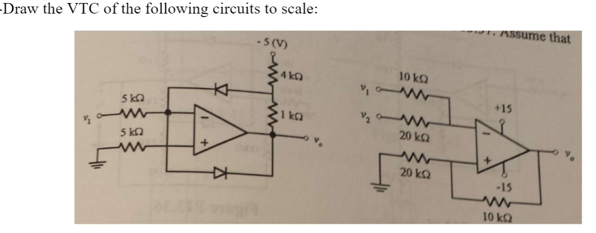 Solved -Draw the VTC of the following circuits to scale: σ. | Chegg.com