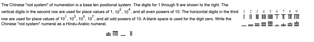 Solved The Chinese "rod system" of numeration is a base ten | Chegg.com