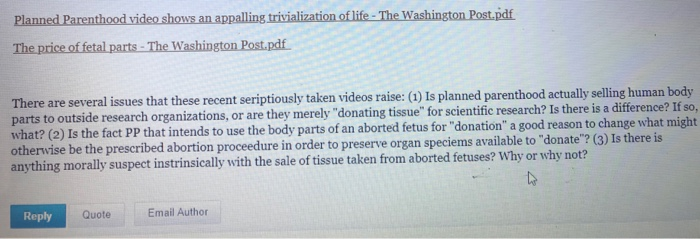 Solved Planned Parenthood video shows an appalling | Chegg.com