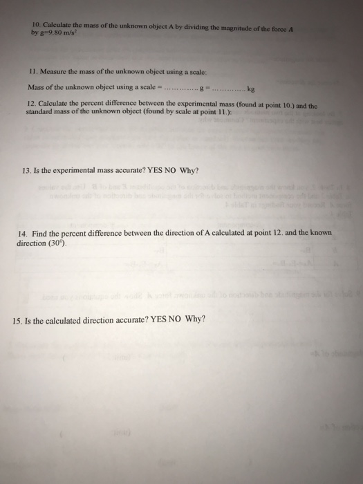 10. Calculate the mass of the unknown object by | Chegg.com