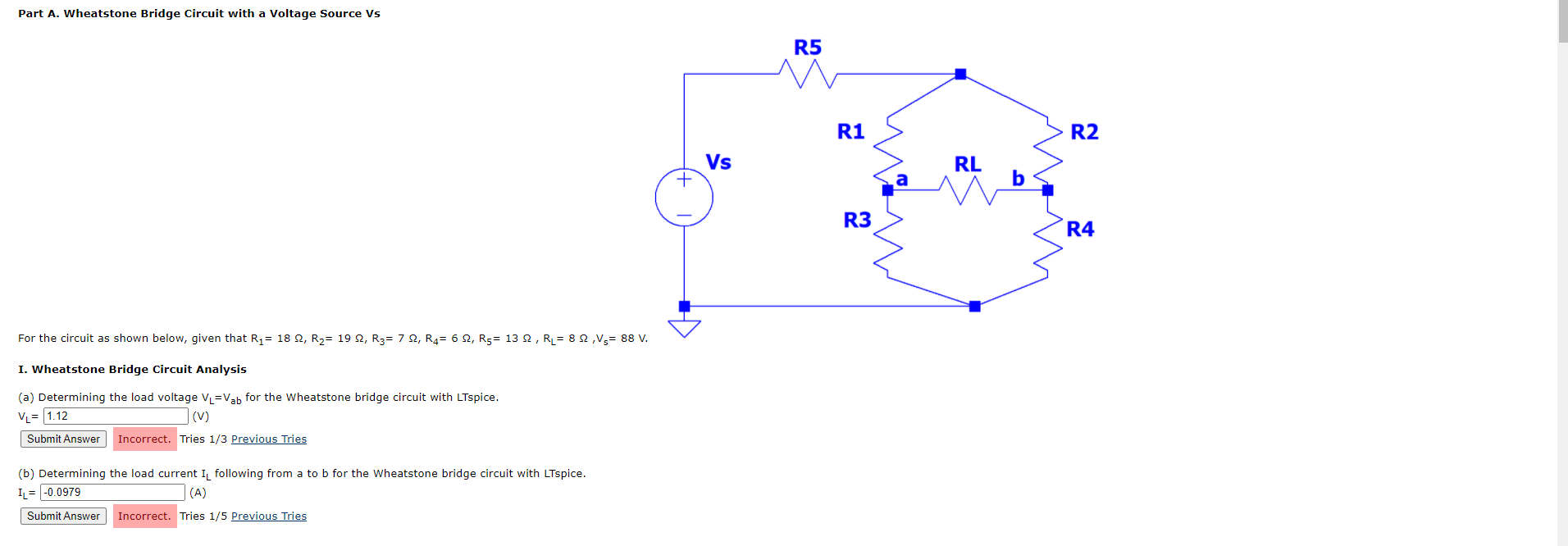 Solved Part A. Wheatstone Bridge Circuit with a Voltage | Chegg.com