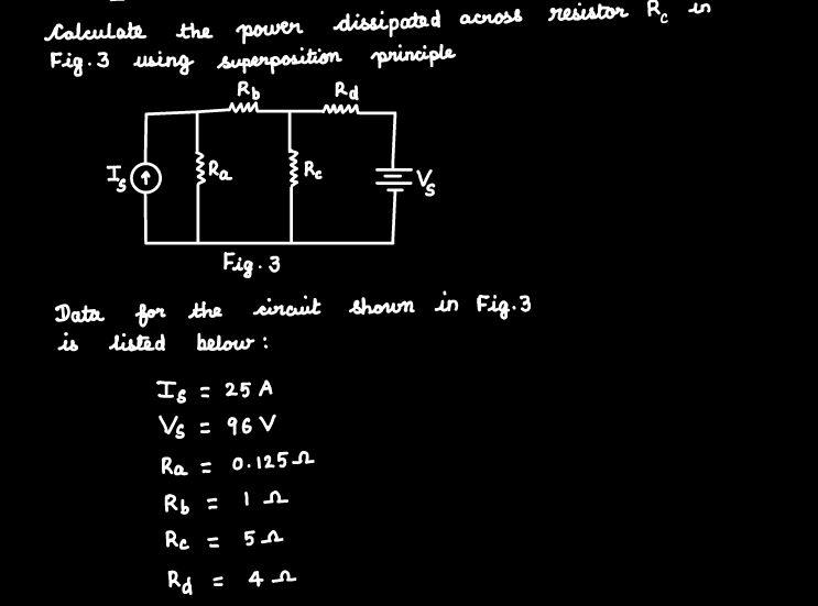 Solved Calculate the power dissipated across resistor Rc | Chegg.com