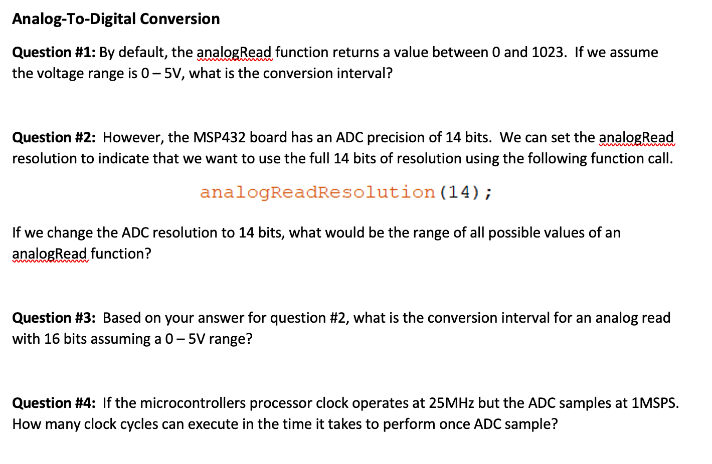 Analog-To-Digital Conversion Question #1: By default, | Chegg.com