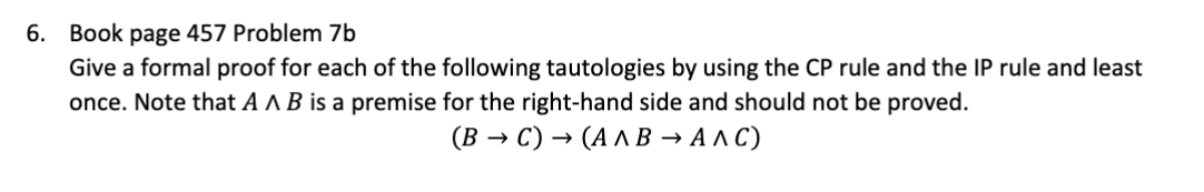 Solved Book page 457 Problem 7b Give a formal proof for each | Chegg.com