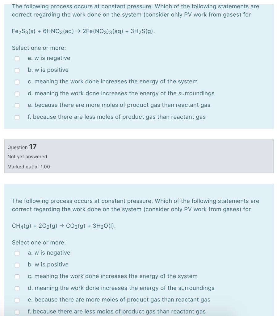 Solved The following process occurs at constant pressure. | Chegg.com