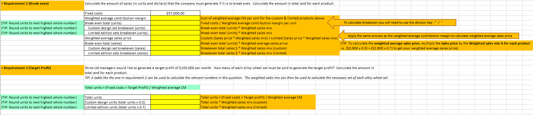 Solved Excel Exercise - CVP Analysis for multiple products | Chegg.com