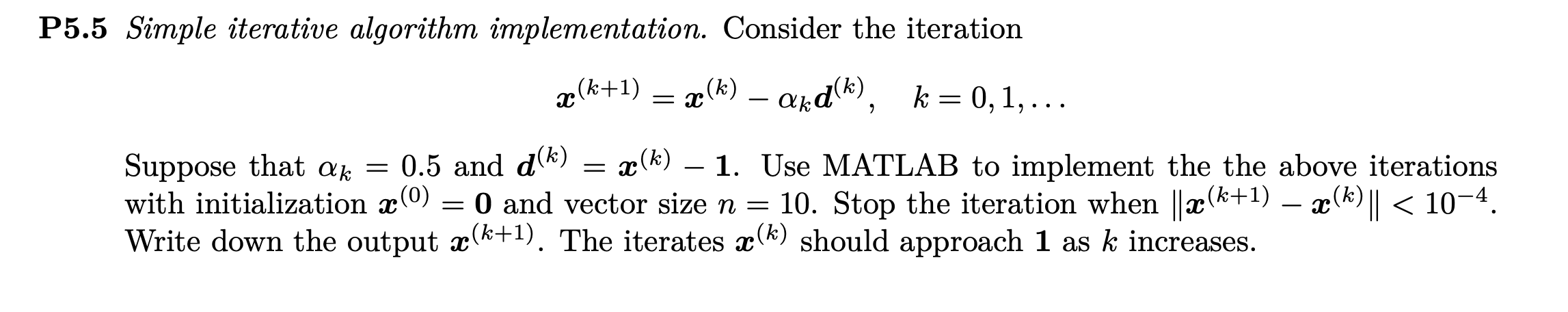 Solved P5 5 Simple Iterative Algorithm Implementation