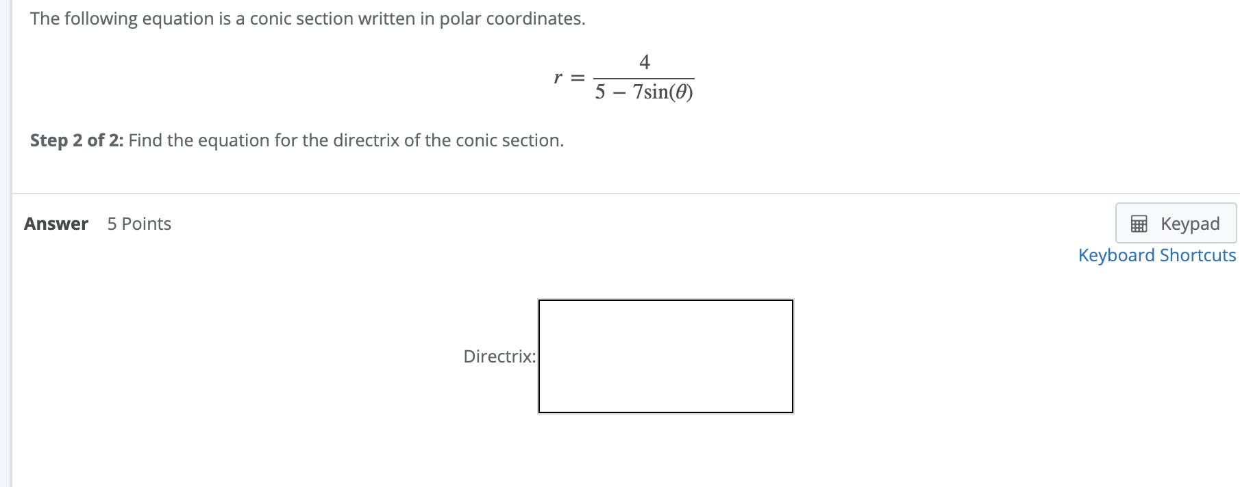 Solved The following equation is a conic section written in | Chegg.com