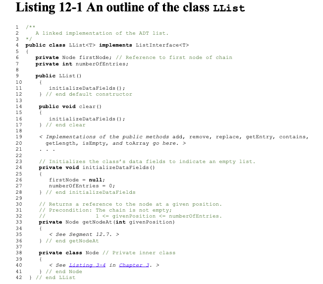 Solved Refer to Chapter12 LList. Adding nodes to or removing | Chegg.com