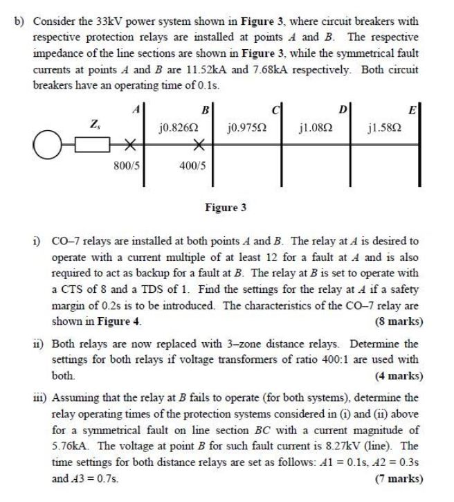 b) Consider the 33kV power system shown in Figure 3, | Chegg.com